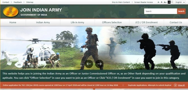 Indian Army Recruitment 2018 | Apply Online at joinindianarmy.nic.in